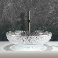 China 12mm Thickness Smooth Finish Glass Vessel Basins Crystal Clear for sale