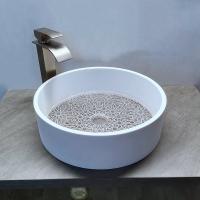 China White Marble Edge Clear Glass Bottom Glass Sink Bowl Countertop Sink for sale