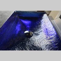 China Glazed Glass Bathroom Wash Basins Sky Blue Color 40KG Weight Vessel Sinks for sale