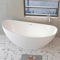 China 80cm Height Acrylic Free Standing Bathtub High Glossy White Soaking Tub for sale