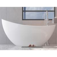 China 80cm Height Acrylic Free Standing Bathtub High Glossy White Soaking Tub for sale