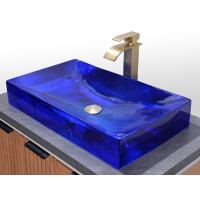 China Glazed Rectangular Bathroom Wash Basins Countertop Mounted for sale