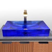China Glazed Rectangular Bathroom Wash Basins Countertop Mounted for sale