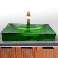 China Glazed Glass Bathroom Wash Basins With Pop Up Waste Hotel Bathroom Project for sale