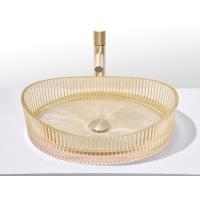 China Modern Glass Vessel Basins With 12mm Thickness Center Drain Glass Basin Bowl for sale