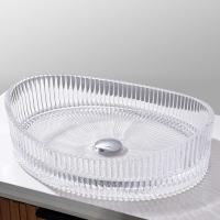 China Smooth Countertop Mounted Glass Wash Basin With Optional Mounting Hardware Included for sale