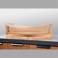 China 500*370*140mm Size Glass Lavatory Wash Basin Crystal Glass Sink Bowl for sale