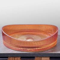 China Countertop Mounted Glass Sink Basin 500*370*140mm For Modern Bathroom for sale