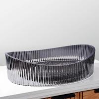 China Smooth Finish Glass Wash Basin With Center Drain Location For Public Restrooms for sale
