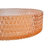 China Diamond Round Wash Hand Basin Amber Color Glass Bowl Bathroom Sink for sale