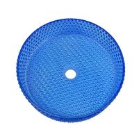 China Round 120mm Bathroom Wash Basin Glass Type Blue Colour Crystal Diamond for sale