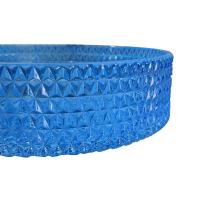 China Round 120mm Bathroom Wash Basin Glass Type Blue Colour Crystal Diamond for sale