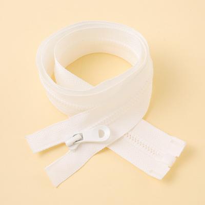China Durable Closure #5 Resin Coil Zipper Lightweight Thick Teeth Open End Design for sale