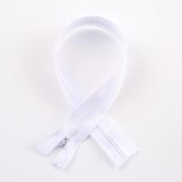 China Semi Auto Lock #3 Close End Nylon Sport Zipper Lightweight White Concealed Zip for sale