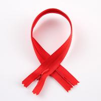 China Sleek Close End Red Invisible Zipper #3 Nylon Semi Auto Lock Concealed Zipper for sale
