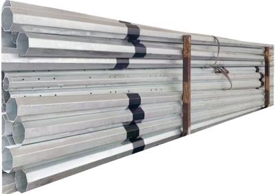 China 3mm Thick Electrical Power Pole Galvanized Octagonal With Black Paint Coating for sale