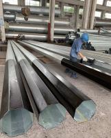 China 3mm Thick Electrical Power Pole Galvanized Octagonal With Black Paint Coating for sale
