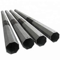 China 3mm Thick Electrical Power Pole Galvanized Octagonal With Black Paint Coating for sale