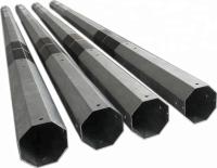 China 10.5m High Q345 Hot Dip Electrical Power Pole Galvanized Octagonal Steel Black Paint Coating for sale