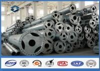 China 2.5mm - 20mm Wall thickness flange mode Dodecagonal shape electrical service steel pole for sale