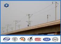 China Steel Q420 Material High Speed Train Galvanized Steel Pole , Round Metal Pole One Section for sale