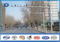 China Material Q345 Traffic Signal Pole 6M Height with 11M Single Arm 20 years Warranty for sale