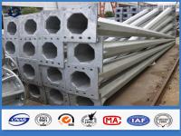 China Octagonal Zinc Galvanized Lighting Steel Pole with Base Plate and Single Arm for sale