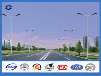 China Two Arms Conical led light pole steel sheet Material 5m -12m street lamp post steel pole for sale