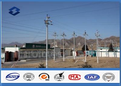 China Power Distribution Equipment lattice steel pole , Conical Polygonal Galvanized electric utility pole for sale