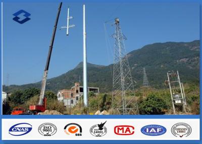 China Steel Q355 10 - 550KV Low Voltage Electrical Power Pole Polygonal / Round Shape for sale