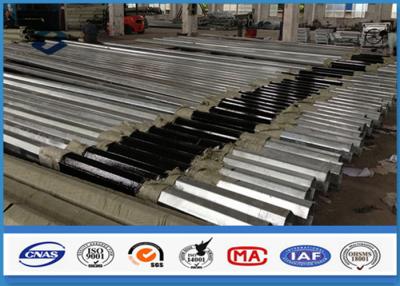 China Low Voltage tapered steel pole , galvanized metal posts with Bituminous Painting for sale