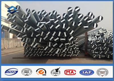 China Metal Electric Steel power distribution pole , galvanized metal posts 25 years Warrantly for sale