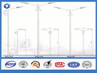 China 5m - 12m Single Brackets street light lamp post , Steel S355JR Material security light pole for sale