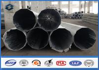 China 69kv Electric Galvanized Steel Utility Pole With Pole Top Cap and Butt Bearing Plate for sale