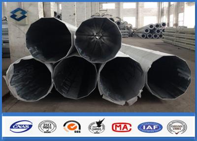 China 69kv Electric Galvanized Steel Utility Pole With Pole Top Cap and Butt Bearing Plate for sale