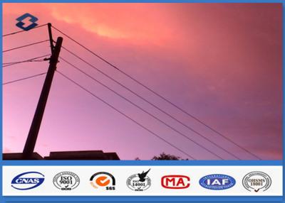 China Philippines Octagonal 25FT - 45FT power transmission poles , 1 Section galvanized steel pole for sale