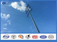 China Hot Dip Galvanized Suspension Straight Electric Steel Pole with Flange for sale