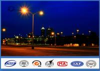 China Single / Double arm galvanized light pole 20 W- 400 W Lamp Power Square Light post for sale