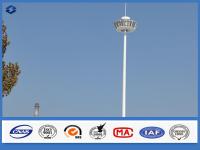 China 12 Sides Hot Rolled Galvanized High Mast Light Pole 25m floodlight mast for sale