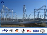 China Hot Dip Galvanized Steel Electrical Substation Structure Pole with Flange for sale