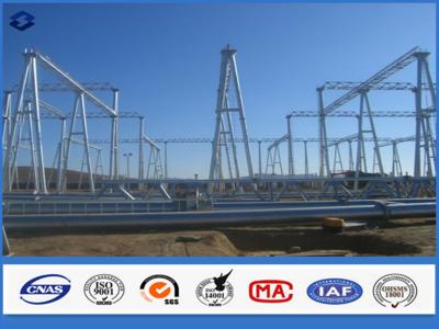 China Hot Dip Galvanized Steel Electrical Substation Structure Pole with Flange for sale