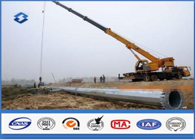 China Hot Dip Galvanized Power Transmission Poles / Power And Data Distribution Poles for sale