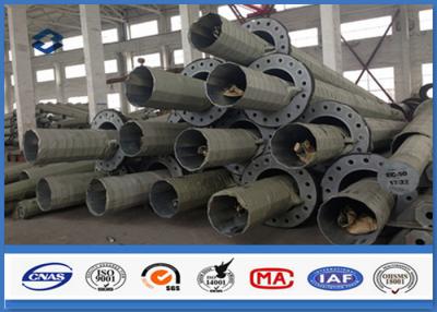 China 50FT 55FT Galvanized Electric Metal Power Pole With Base Plate Installation for sale