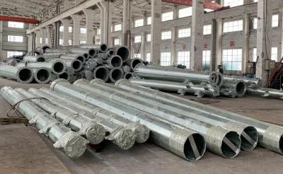 China Joint Type Hot Dip Galvanized Steel Pole 60FT Two Section Bell And Spigot for sale