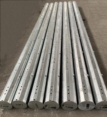 China Dodecagonal Power Transmission Pole 80Ft 5.5mm Galvanized Steel Q460 for sale