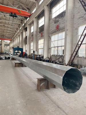 China Galvanized Electrical Transmission Steel Pole 5mm Thick Q460 Dodecagonal 90FT for sale