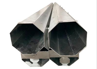 China Galvanized Transmission Octagonal Steel Pole 6mm Thick Q460 100FT for sale