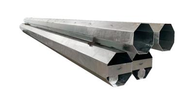 China Hot Dip Galvanized Transmission Steel Pole 100Ft 6mm Thick Q460 Octagonal for sale