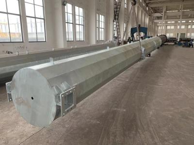 China 138kV Dodecagonal 43 meters height 0°~60° strain galvanized steel pole for sale
