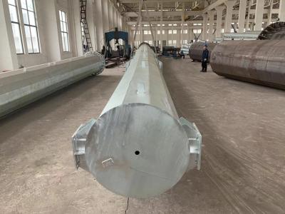 China 12-sided  5-segment plug-in type, with a total length of 43 meters galvanized steel pole for sale